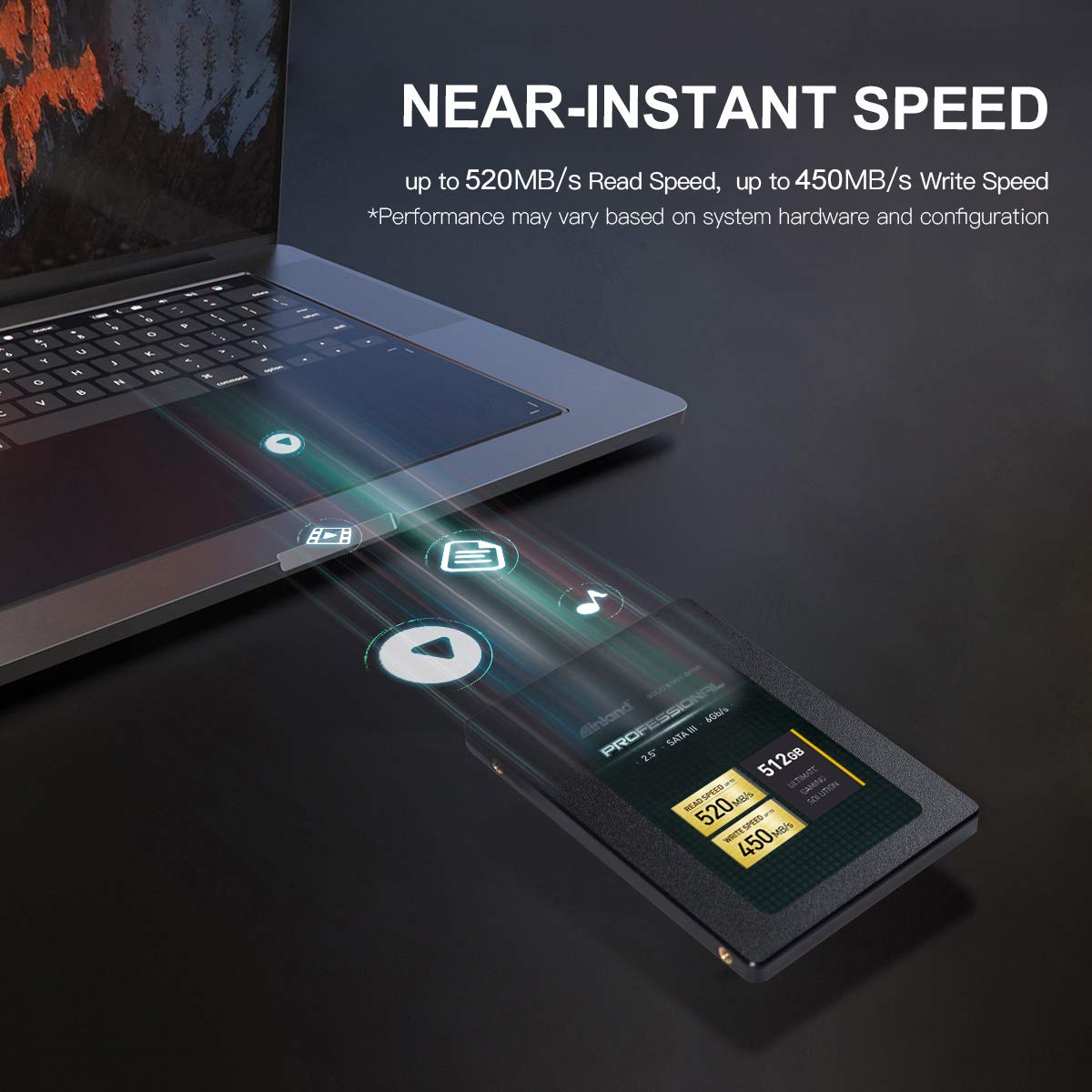 INLAND Professional 512GB SSD 3D TLC NAND SATA III 6Gb/s 2.5" 7mm Internal Solid State Drive (512GB)