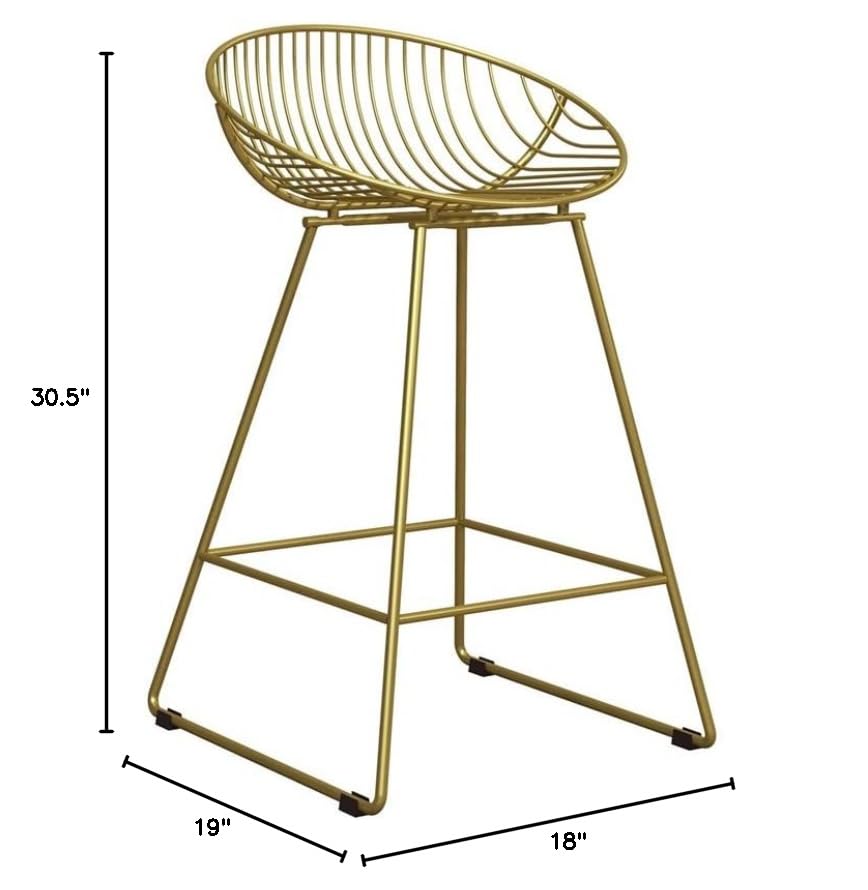CosmoLiving by Cosmopolitan Ellis Barstools, Brass