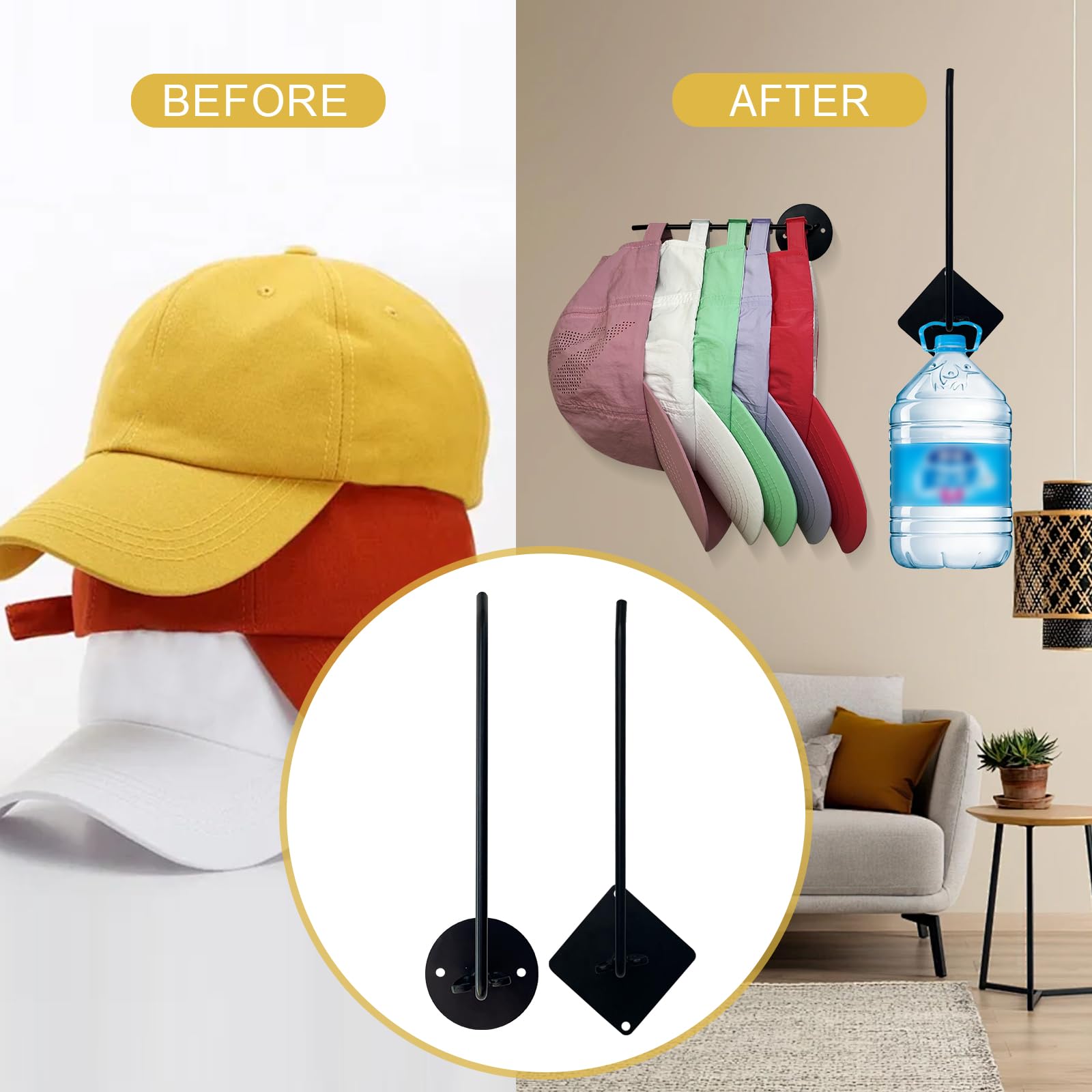 ASENAME Cup Lid Organizer, 7.67in Tumbler Lid Organizer, Used for Kitchen Cabinet Organization, Under Cabinet Tumbler Lid Organizer, Suitable for Cup and Lid Organizer(Round 2 Pcs)