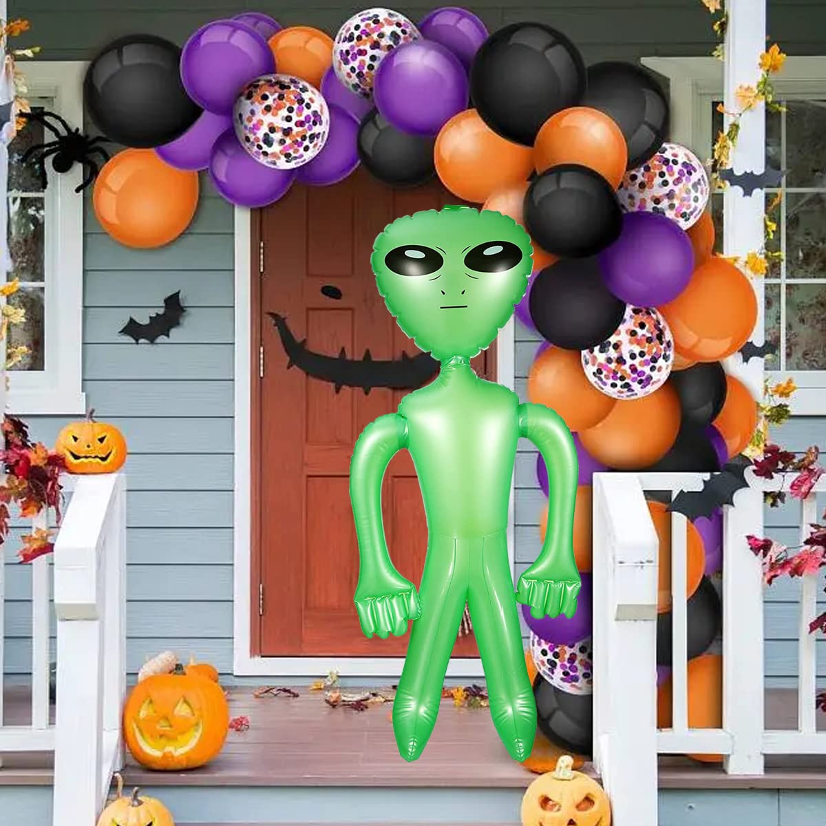 63 Inch Giant Inflatable Alien Blow Up Alien Green Alien Inflate Toy for Party Decorations, Birthday, Alien Theme Party Decoration (Green)