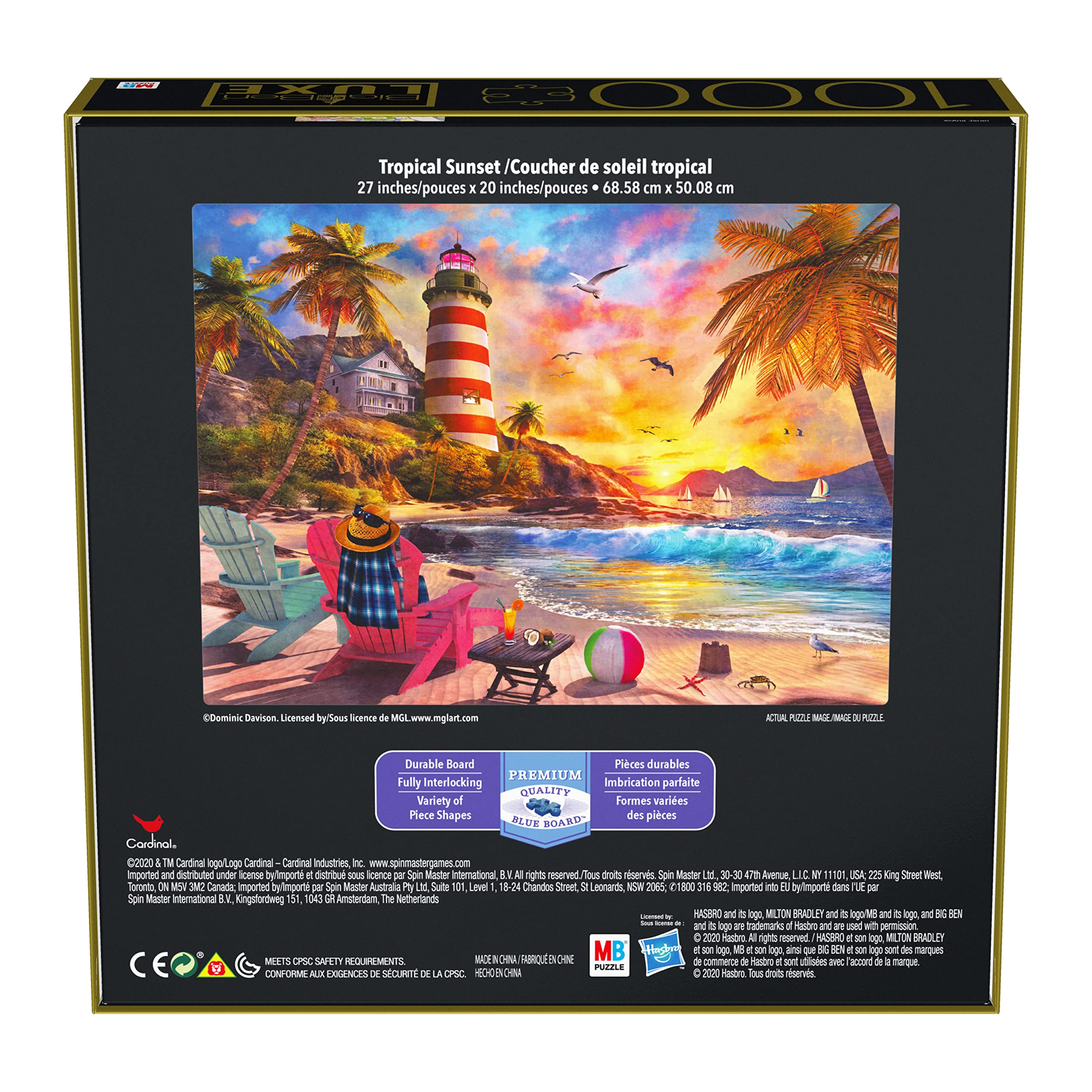 Big Ben Luxe 1000-Piece Jigsaw Puzzle, for Adults and Kids Ages 8 and up, Tropical Sunset