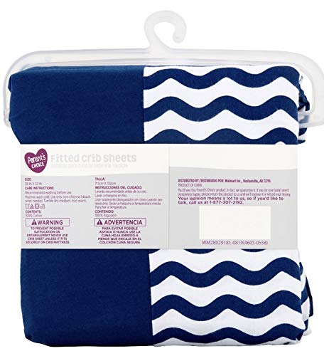 Parent's Choice Fitted Crib Sheet 100% Cotton (28in X 52 in) Standard Crib Sheet Blue 2 Piece