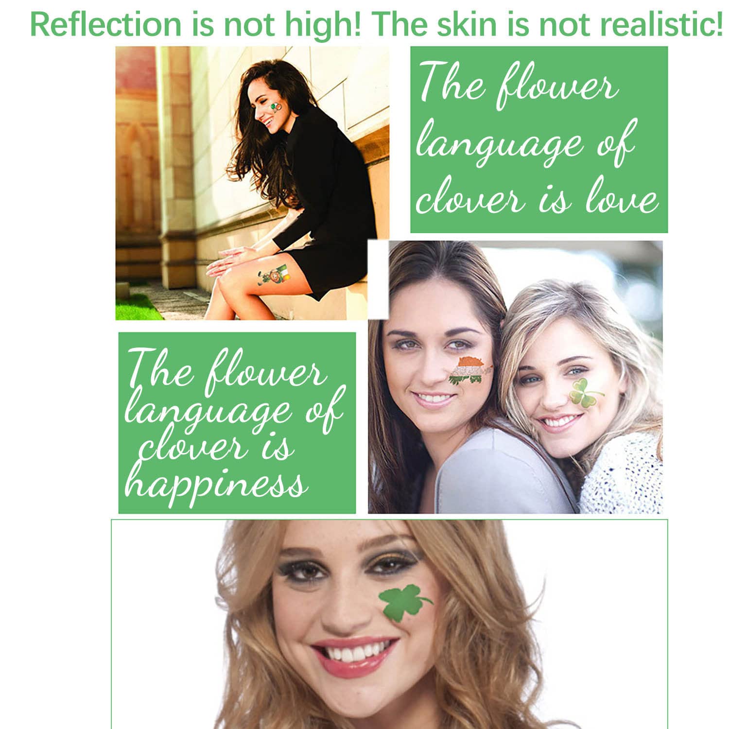 St Patricks Day Tattoos 10 Sheets 60+ Styles Shamrock Tattoos St. Patrick's Day Accessories Party Favors Decorations-A HIT for Your Event
