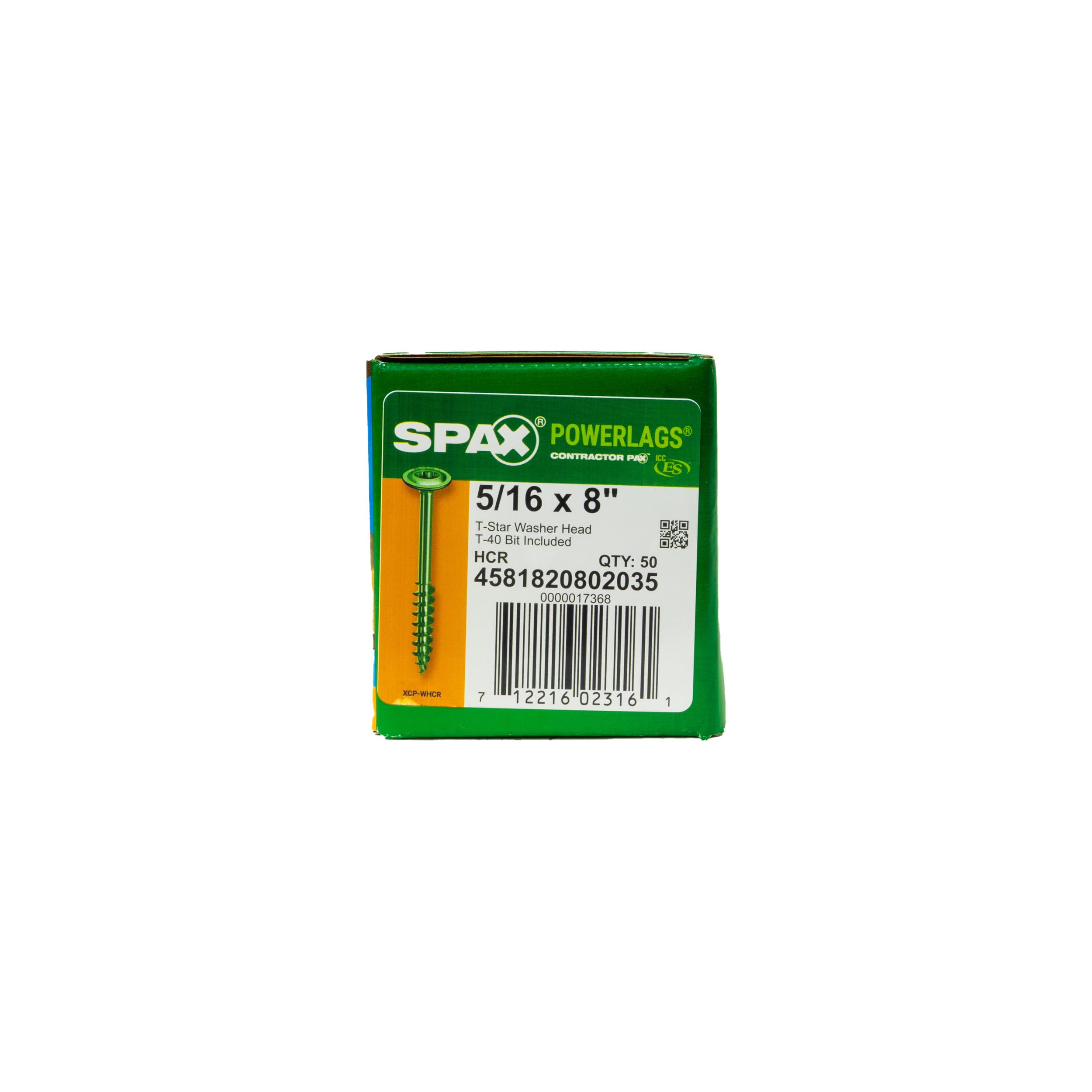 SPAX 5/16" x 8" Exterior Washer Head Structural Wood Lag Screws Powerlags Torx T-Star (50 EA) Bit Included Heavy Duty Rust Resistant