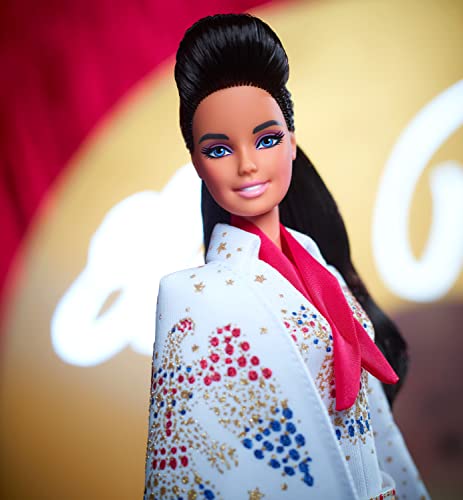 Barbie Signature Elvis Presley Barbie Doll (12-in) With Pompadour Hairstyle, Wearing “American Eagle” Jumpsuit, Gift for Collectors