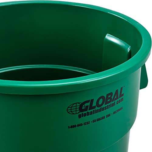 Global Industrial 55 Gallon Garbage Can, Green