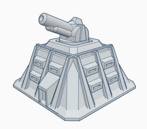 Cannon Emplacement 6mm/8mm Terrain Compatible with Epic, Adeptus Titanicus, or Hex Maps