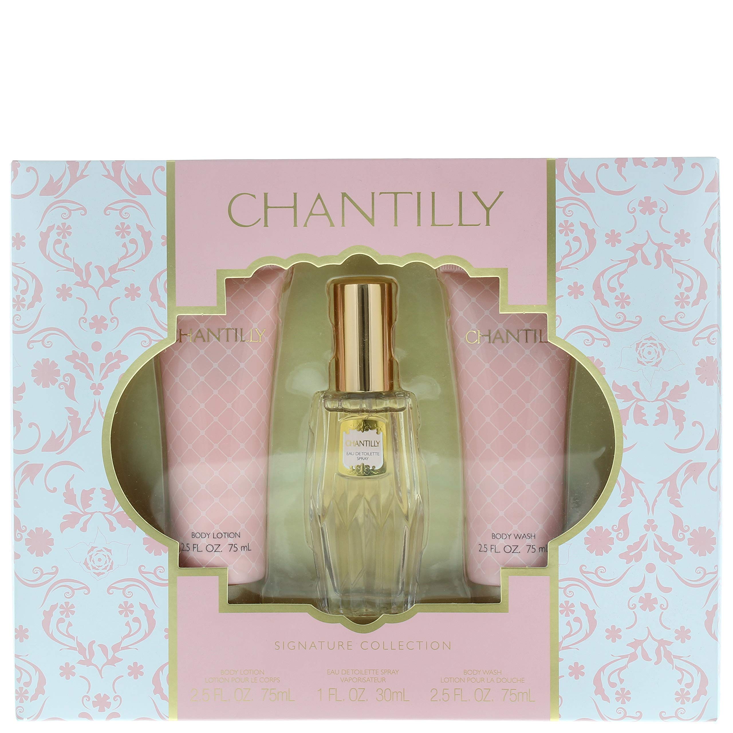 Dana Chantilly Eau de Toilette Spray, Body Lotion and Body Wash 3-Piece Fragrance Set for Women