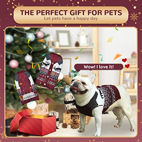 BAEJMJK Dog Christmas Sweater Xmas Pet Dog Turtleneck Clothes for Small Medium Large Dogs Soft Warm Puppy Cat Knit Jumper Dog Outfits Dog Pullover for Fall Winter Red Elk(A,2X-Large)