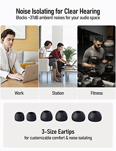 Audiovance Vibes 201ML Wired Earbuds in Ear Headphones with Mic, Lightning to 3.5mm Adapter & Braided Cord, Noise Isolating Bass Driven Earphones, Carry Case, Ear Buds Tips, 3.5mm Jack (Clear Brown)