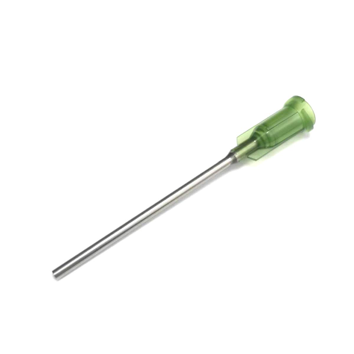 SANANTS 14 Gauge 1.5 Inch Industrial Blunt Tip Dispensing Needle with Luer Lock, Precision Applicator,Olive 20 PCS