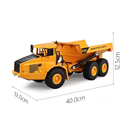 BZGWECD Boys Engineering Vehicle RC Car 2.4G 6ch Dump Truck Engineering Construction Loading Dump Remote Control Truck RC Trailer Model Toys for Kids Gifts