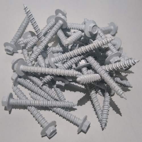 Shorpioen 100-Pack 1/4 x 1-3/4 Concrete Screw Hex Flanged White * Drill Bit NOT Included * BC-1428CNHFW