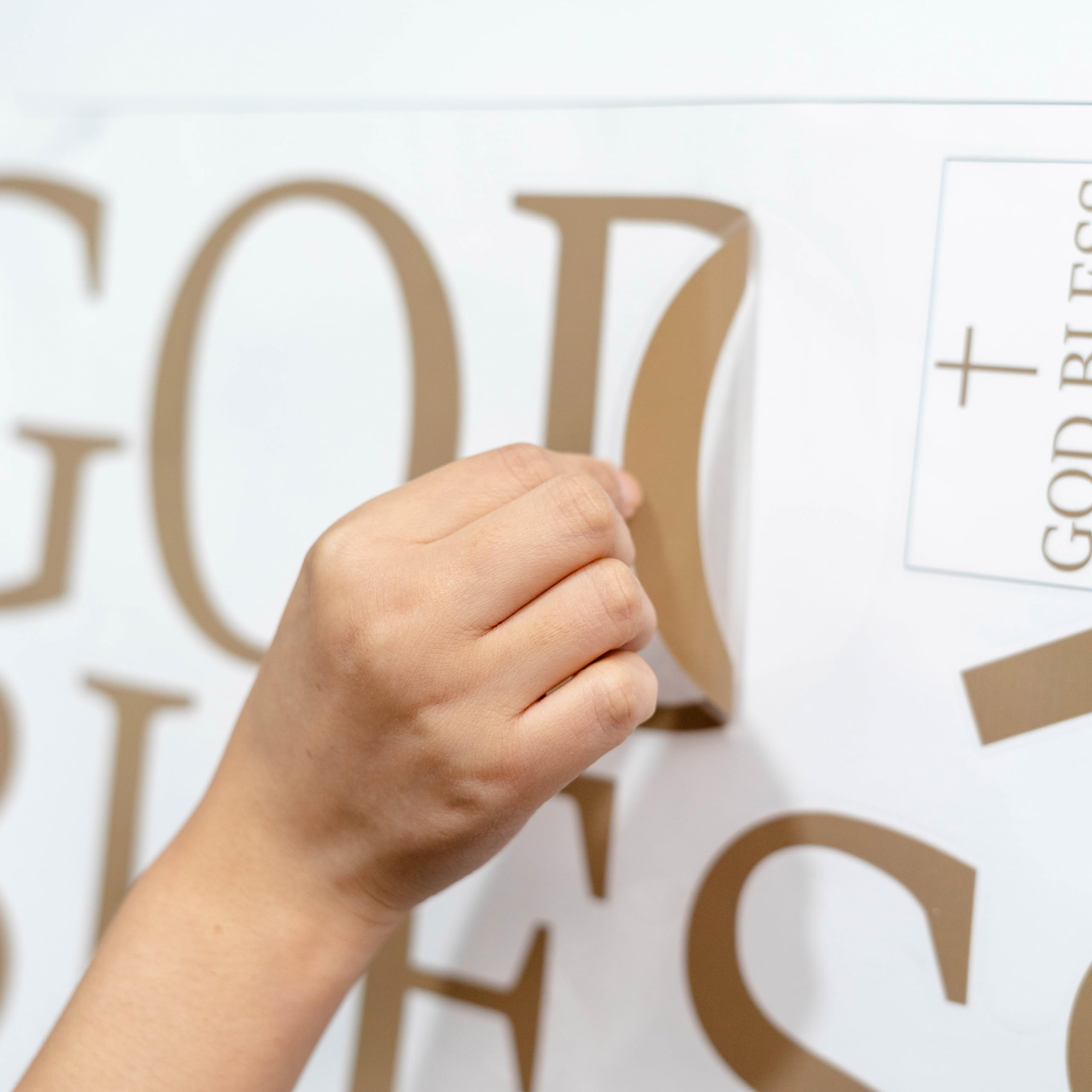 LINZYING God Bless Cross Wall Decal - God Bless You Stickers,God Bless Wall Decor,God Bless Our Home Wall Decor,God Bless Baptism Decorations (God Bless Cross Stickers)