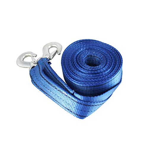 TEXALAN 4.5 Ton 2 Inch x 30 Ft. Polyester Tow Strap Rope 2 Hooks 9000lb Towing Recovery