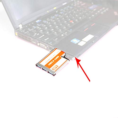 JMT 3 Ports Hidden Inside USB 3.0 to Expresscard 54mm USB3.0 Adapter Converter for Express Card Laptop Notebook PC