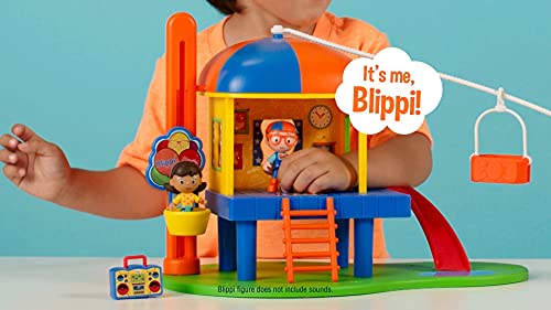 Blippi Ultimate Party Adventure, Deluxe Playset - Includes Exclusive Party Figure, Girl Figure, Playground Playset, 4 Accessories, Sounds, Working Balloon Basket Elevator - Amazon Exclusive