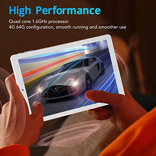 64GB Storage Tablet PC, 10.1 Inch 1280x800 HD Touchscreen, Android5.1 4GB RAM Quad Core, 2MP Front 5MP Rear Camera, 5500mAh Battery, 3G Dual SIM, 5G WiFi Computer Tablets, Gold