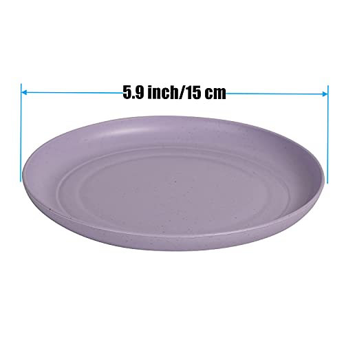 CAMBUY Wheat Straw Plates Lightweight Unbreakable Dinner Dishes Plates Set Dishwasher & Microwave Safe (Small 6 Pack 5.9')