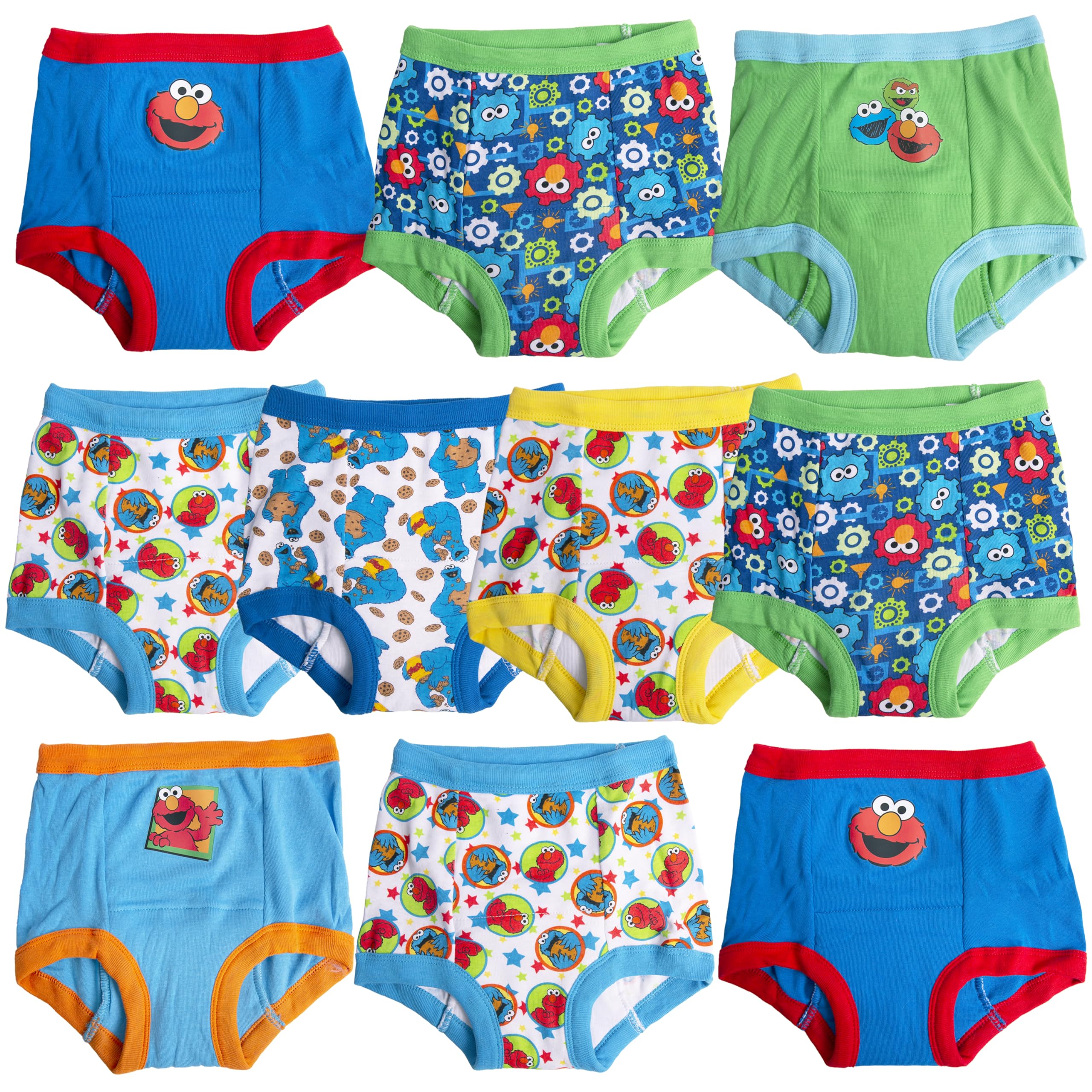 Sesame Street Unisex Baby With Elmo, Cookie Monster And Big Bird Includes Stickers Success Chart Sizes 18m, 2t, 3t, 4t Potty Training Pants Multipack, 10-pack Training Pant_a, 2T US