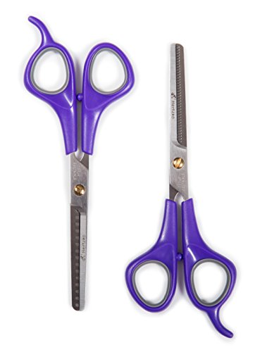 Hertzko Pet Grooming Scissors Set - Serrated Blades for Fur Trimming Dogs, Cats, Rabbits - Dog Grooming Kit - Hair Cutting Scissors, Hair Trimmer (Thinning Shears)