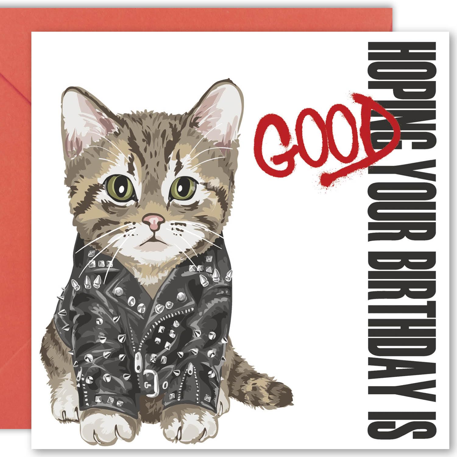 Cult Kitty - Hoping Your Birthday is Good - Cat birthday Card - Cat Owner Card - Funny Cats Birthday Card - Cat Lover Card - Cat Owner Birthday Card - Cat Birthday