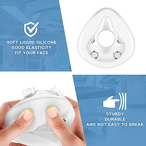 CPAP Masks Full Face - Replacement Set for F20 - Covers Mouth and Nasal - Includes Headgear, Elbow/Swivel and Nasal Cushion - Suitable for CPAP Machine - Reusable CPAP Supplies - Medium