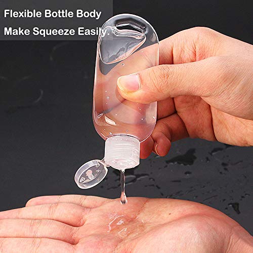 XITENBAO Travel Bottles with Keychain, 2oz/50ml Portable Plastic Travel Bottles - Leakproof Squeeze Bottles with Flip Cap - Empty Refillable Containers for Conditioner Body Wash Liquid etc