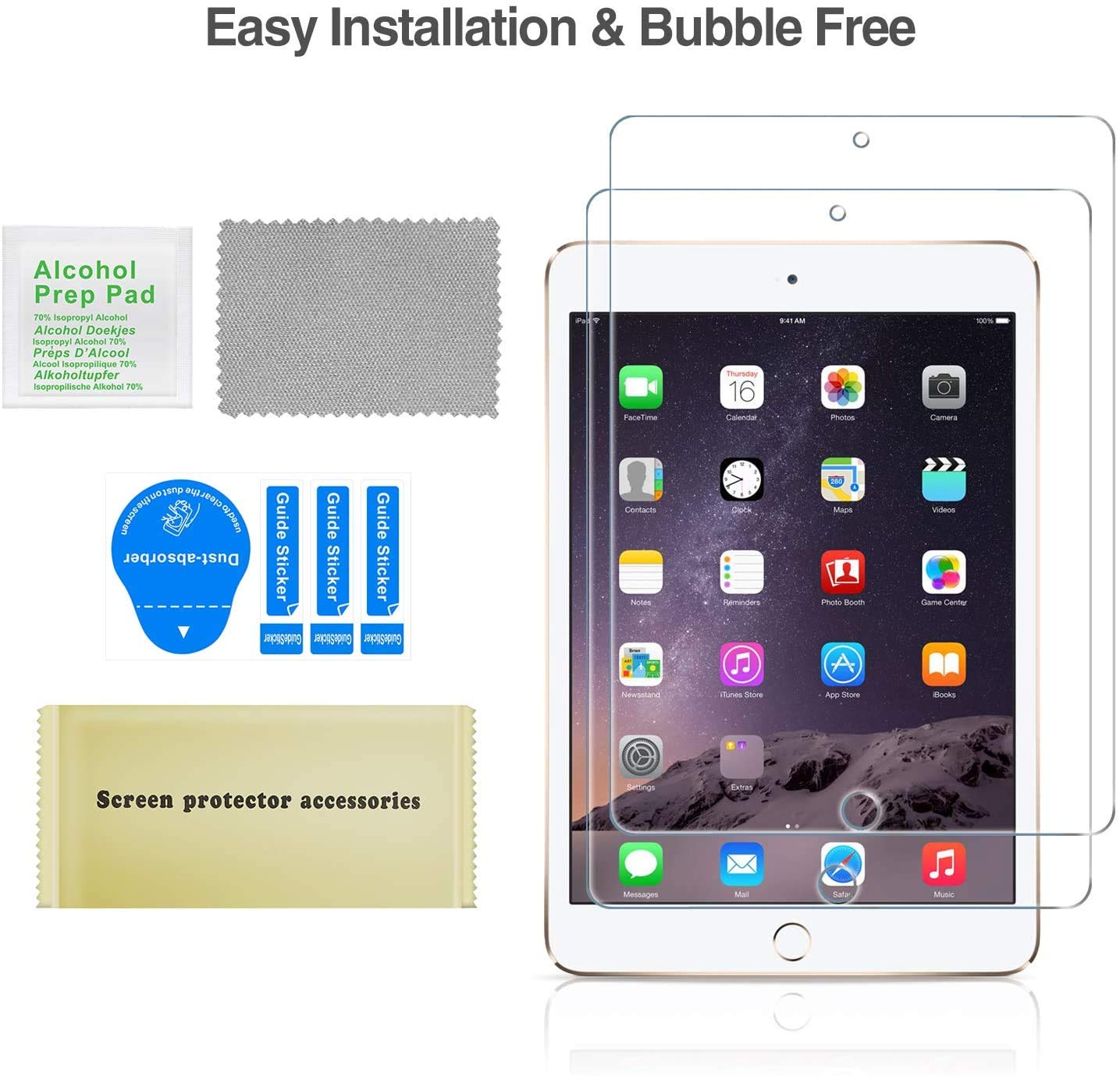 ProCase 2 Pack for 7.9β iPad Mini 1 2 3 Screen Protectors, Tempered Glass Film Guard for iPad Mini 1st, Mini 2nd, Mini 3rd Gen