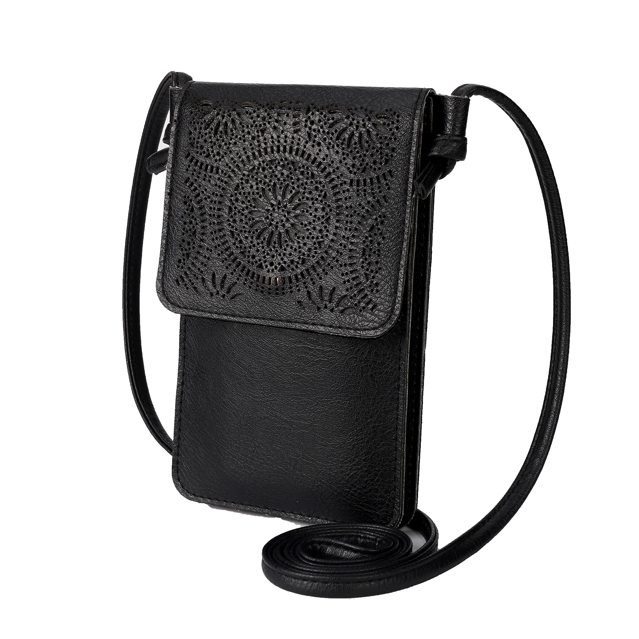 Cell Phone Purse Crossbody for Women Mini Mobile Phone Pouch Shoulder Bag Lightweight Leather Small Clear Bag with Strap