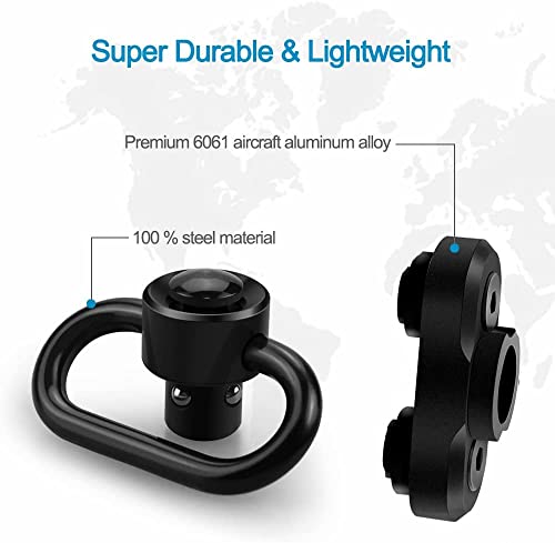 Bontok Sling Swiels Mount Set, 1.25 Inch Sling Mount Mloc Attachments Set (Black)