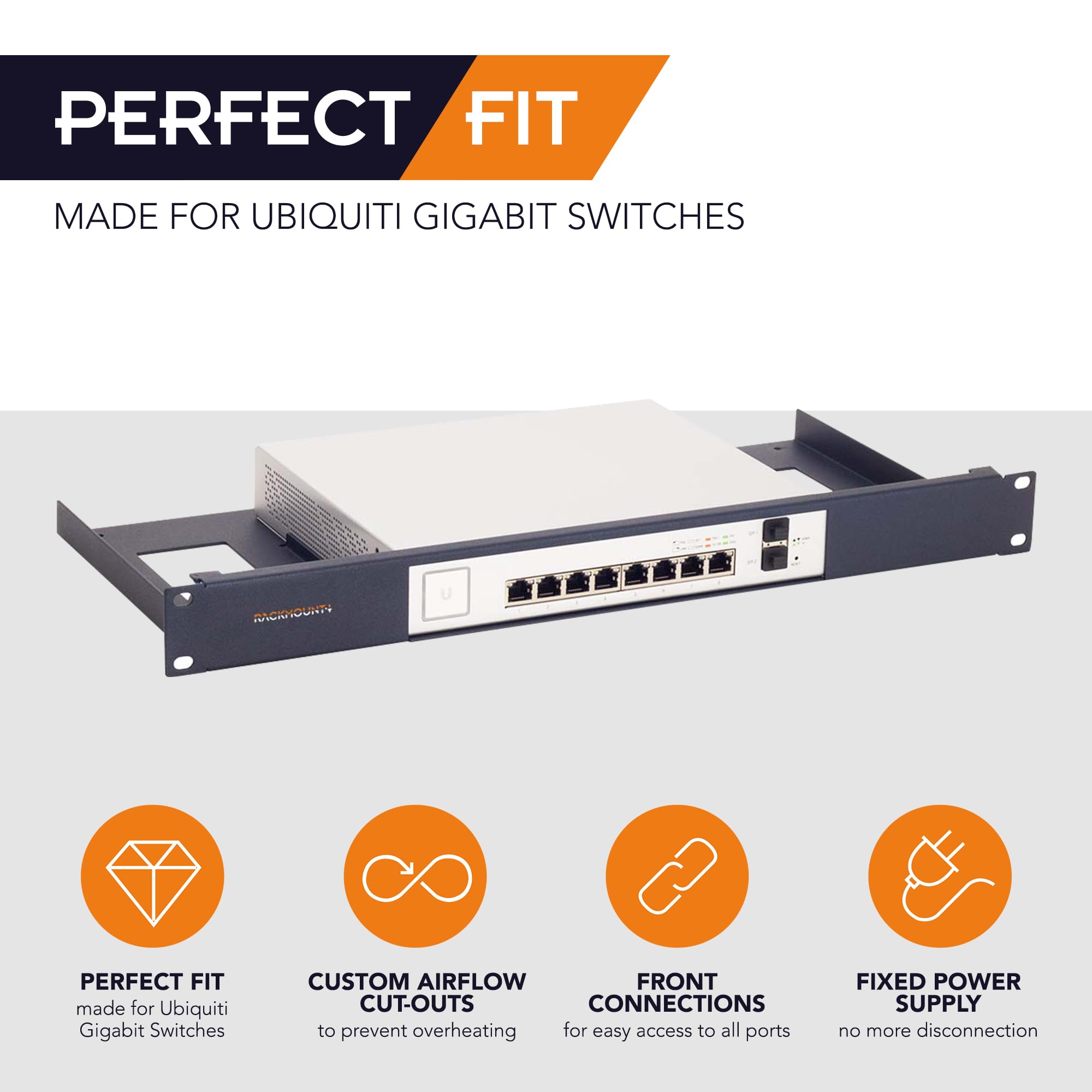 R RACKMOUNT·IT | RM-UB-T2 | Rack Mounting Kit for UniFi Switch 8-150W