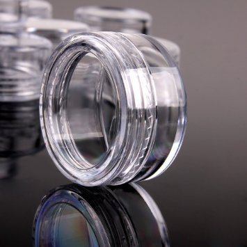 Beauticom 3g/3ml (0.1 Fl Oz) Round Clear Plastic Jars with Round Top Lids for Creams, Lotions, Powders, Glitters, and more. (Color: Clear Lid, Quantity: 50 Pieces)