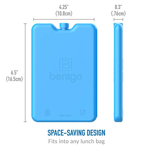 Bentgo Ice Lunch Chillers - Ultra-Thin Ice Packs Perfect for Everyday Use in Lunch Bags, Lunch Boxes and Coolers - 4 Pack (Blue)