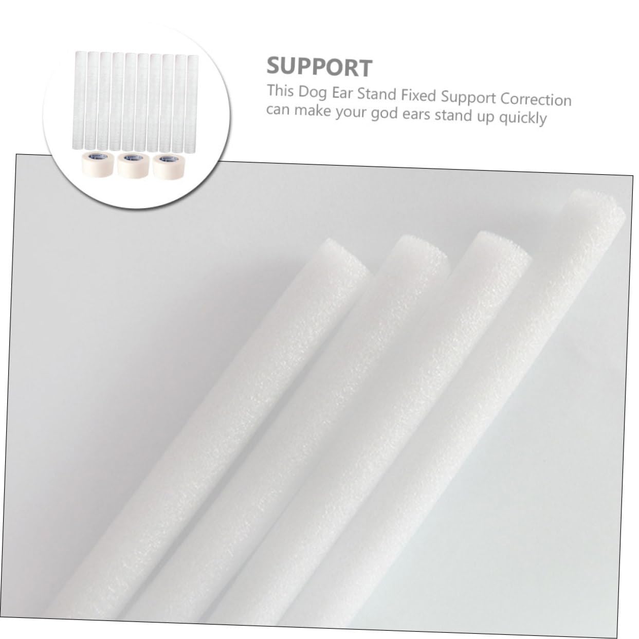 BCOATH 10pcs Puppy Dog Ear Stand Ear Standing Tool Pet Ear Tape Dog Ear Support Dog Supply Ear Standing Support Stick Doberman Pinscher Bracket Foam White Pet Dog Dedicated