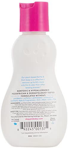 Dish Bundle by Dapple Baby Includes Baby Bottle & Dish Liquid by Dapple Baby Travel Size 3 Fl Oz, and 16.9 Fl Oz Bottle, 2 ct., Fragrance-Free - Plant-Based - Hypoallergenic