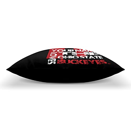 The Ohio State Buckeyes Skyline Throw Pillow | Personalized | Custom