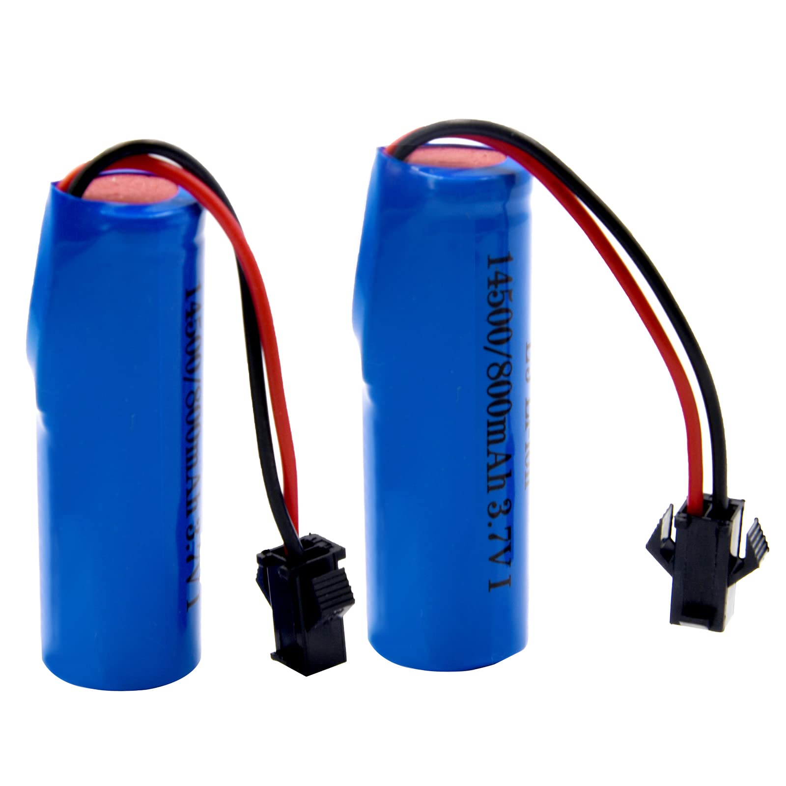 Blomiky 2 Pack 3.7V 500mAh Li-ion Rechargeable Battery SM 2P Plug with USB Charger Cable for Double Sided RC Stunt Car Small RC Boat Tumbling Amphibious RC Car RC Truck and C63 Battery and USB 2