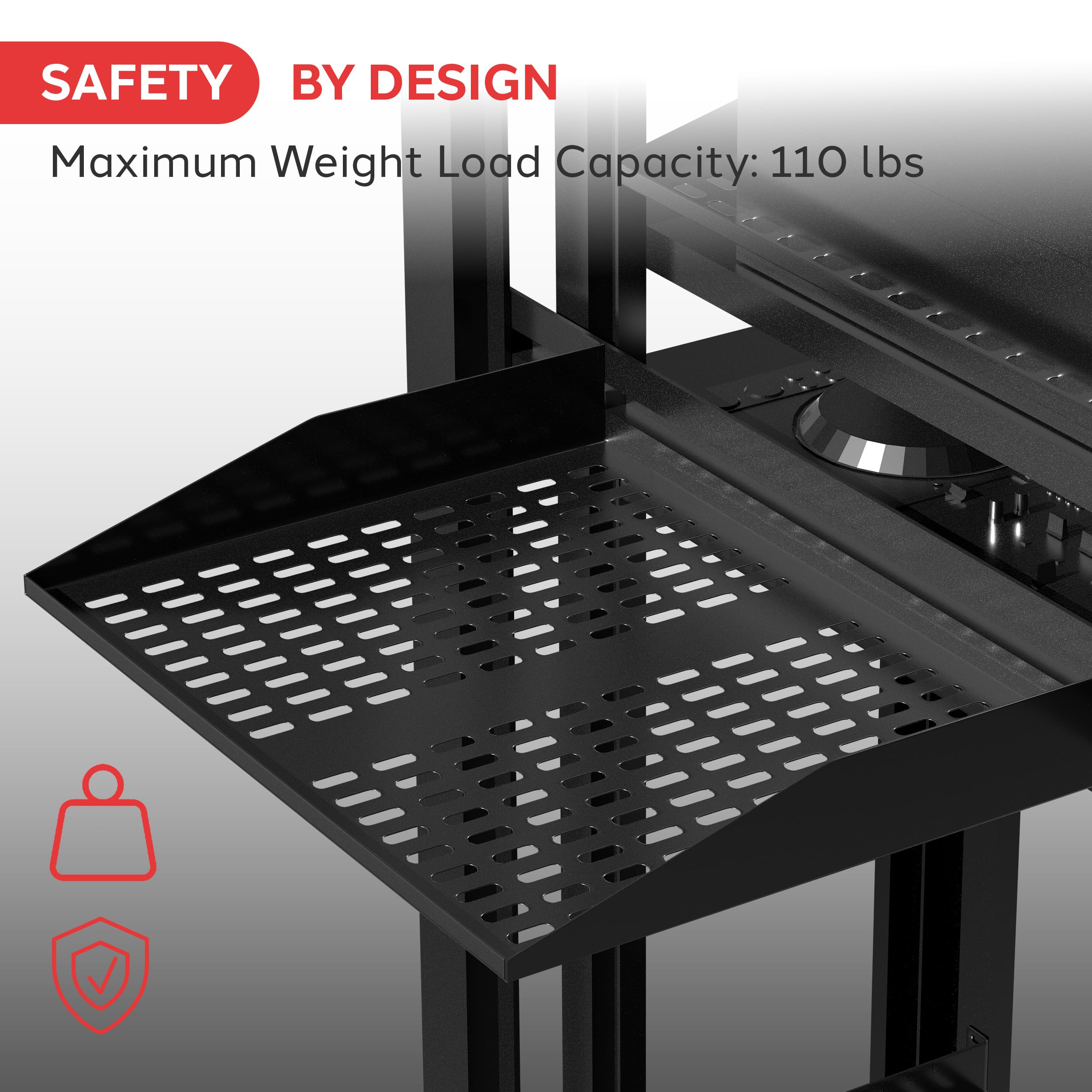 Pyle 19-Inch 1U+2U Server Rack Shelves - Universal Device Server Rack Mounting Tray, For Good Air Circulation, Cantilever Mount, Wall Mount Rack, Computer Case Mounting Tray, Black