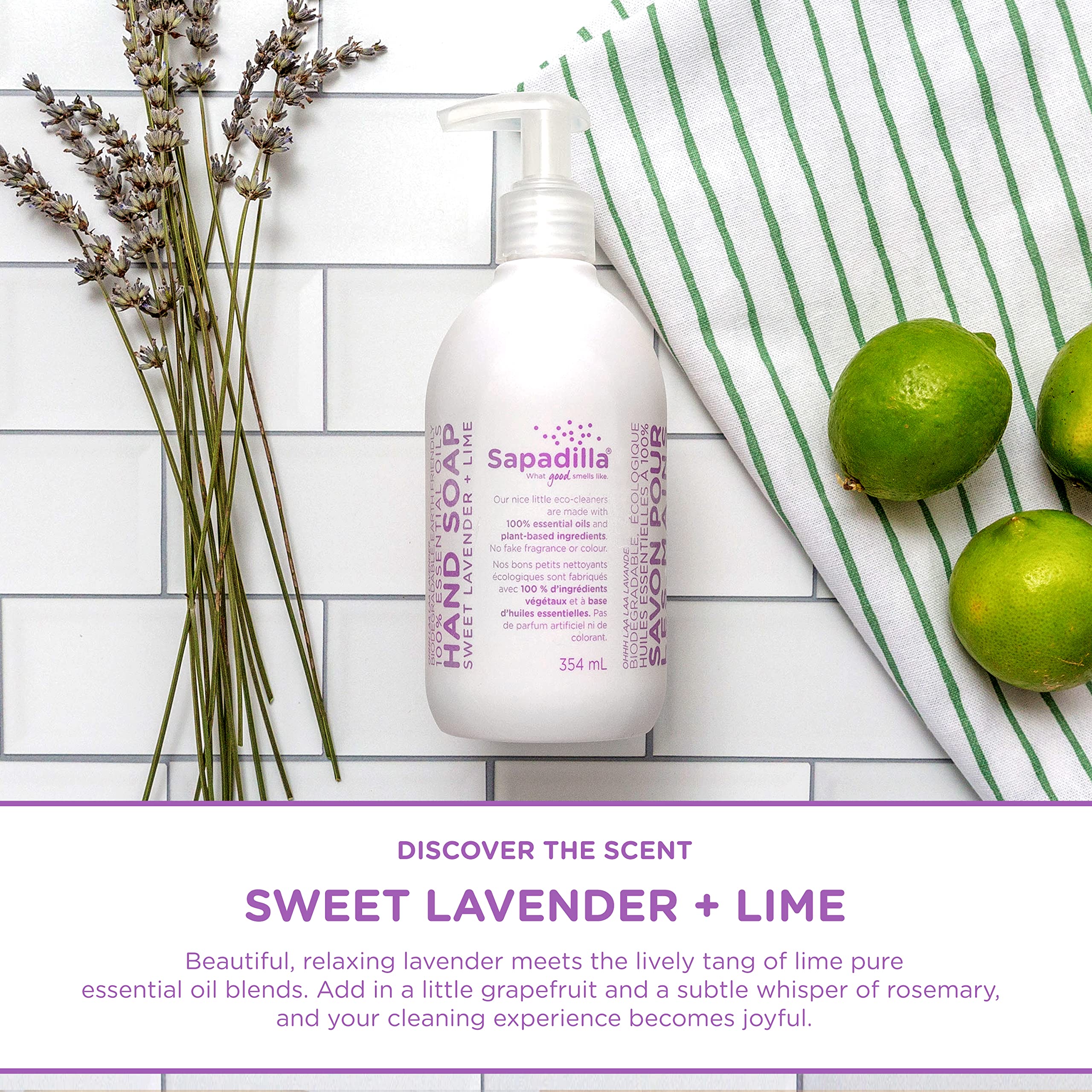Sapadilla Liquid Hand Soap - Three Scent Variety - Made with 100% Pure Essential Oil Blends, Cleansing & Moisturizing, Aromatic & Fragrant Hand Soap, Plant Based, Biodegradable, 12 Ounce, (Pack of 3)
