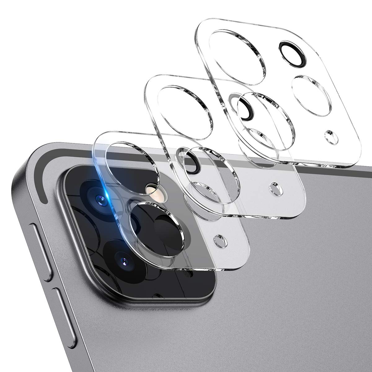 Tensea [3 Pack] for iPad Pro 12.9 11 2020 & 2021 Camera Lens Screen Protector, Anti-Overexposure Design, Tempered Glass iPad Pro 12.9 11 inch Screen Protector for Camera Lens, HD Clear, 3 Pack