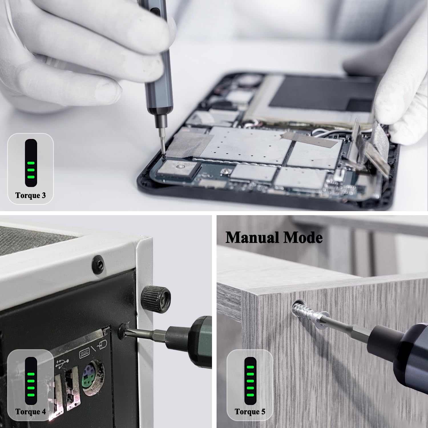 Aeglemana Mini Electric Screwdriver Set,68 in 1 portable electric screwdriver-64 S2 Universal Bits-5 Torque Settings,4 LED Lights- Suitable for laptop toys,Small Electric Screwdriver Cordless toolkits