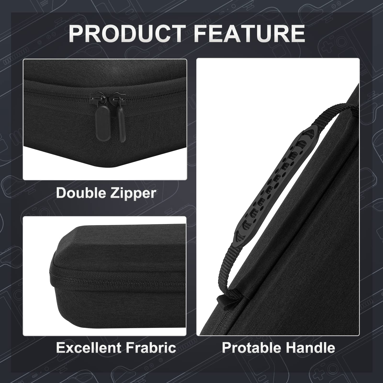 aegusus Carrying Case for Steam Deck, Portable Travel Carrying Bag with Stand, Hard Shell Protector Storage Carry Case for Steam Deck Console & Accessories