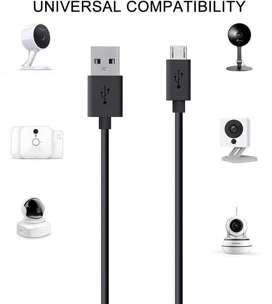 MOYEEL 42.5Ft(13M) Power Extension Cable for Wyze Cam/Wyze Cam Pan, Blink Mini/Blink XT Cam, Yi Camera, NestCam Indoor and Quick Charge Power for Home Security Camera (Black) (1 Pack)