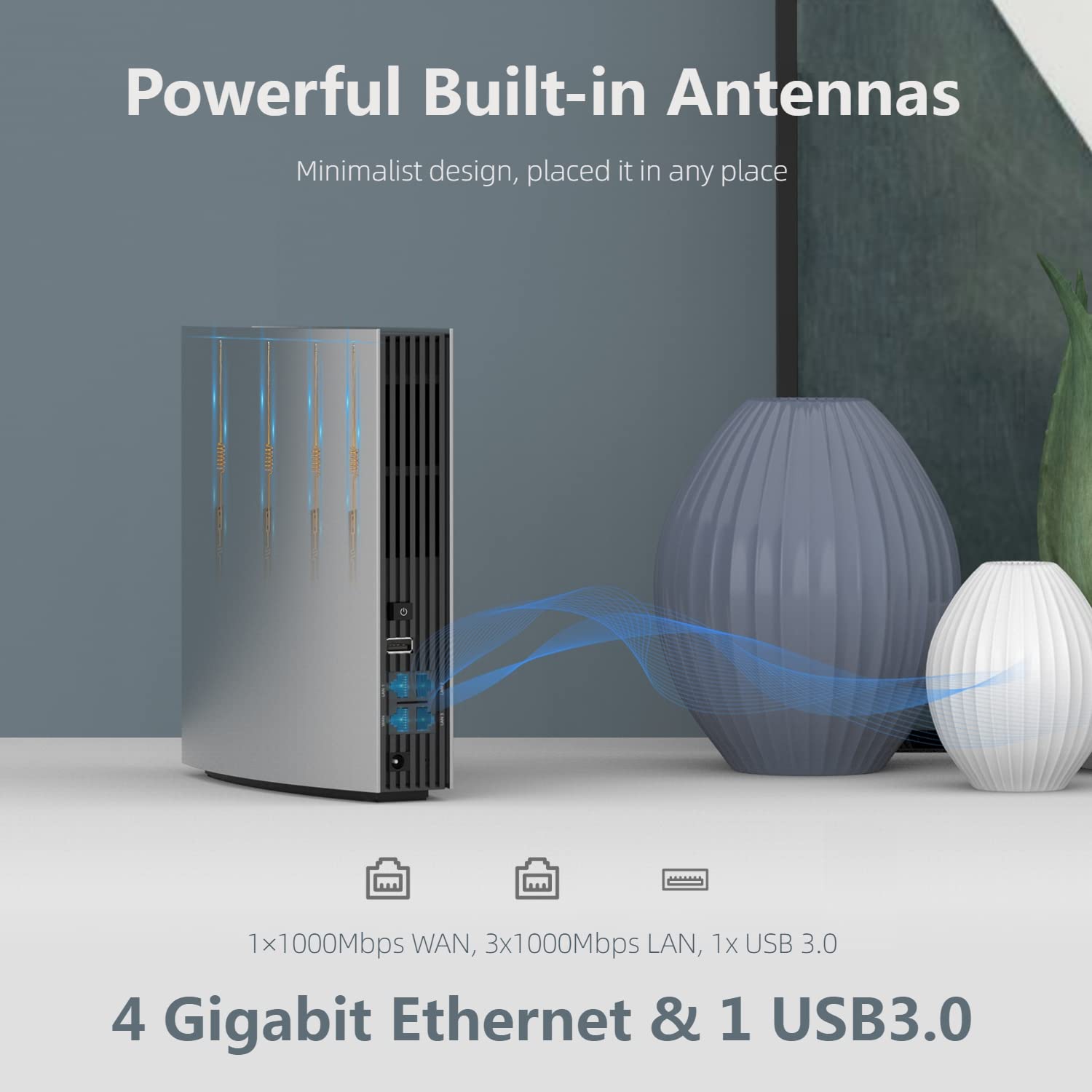 AC3200 Smart WiFi Router - Dual Band Gigabit Wireless Router for Home | Up to 2500 sq.ft Coverage & 100 Devices | 4 GB Ports & 1 USB | LED Screen | Gaming & Streaming | QoS, Parental Control, MU-MIMO