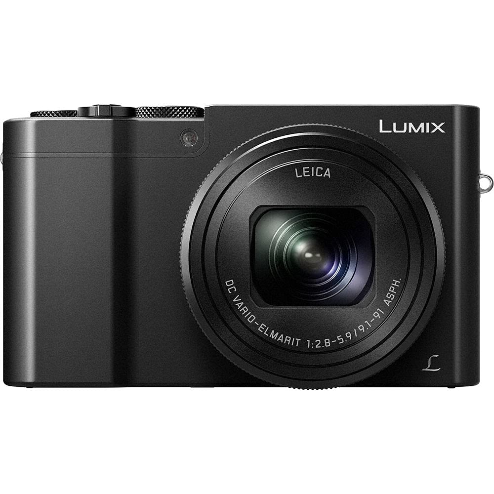 Panasonic Lumix DMC-ZS100 Digital Camera (Black) (DMC-ZS100K) - Bundle - with 64GB Memory Card + LED Video Light + DMW-BLE9 Battery + Soft Bag + 12 Inch Flexible Tripod + Cleaning Set