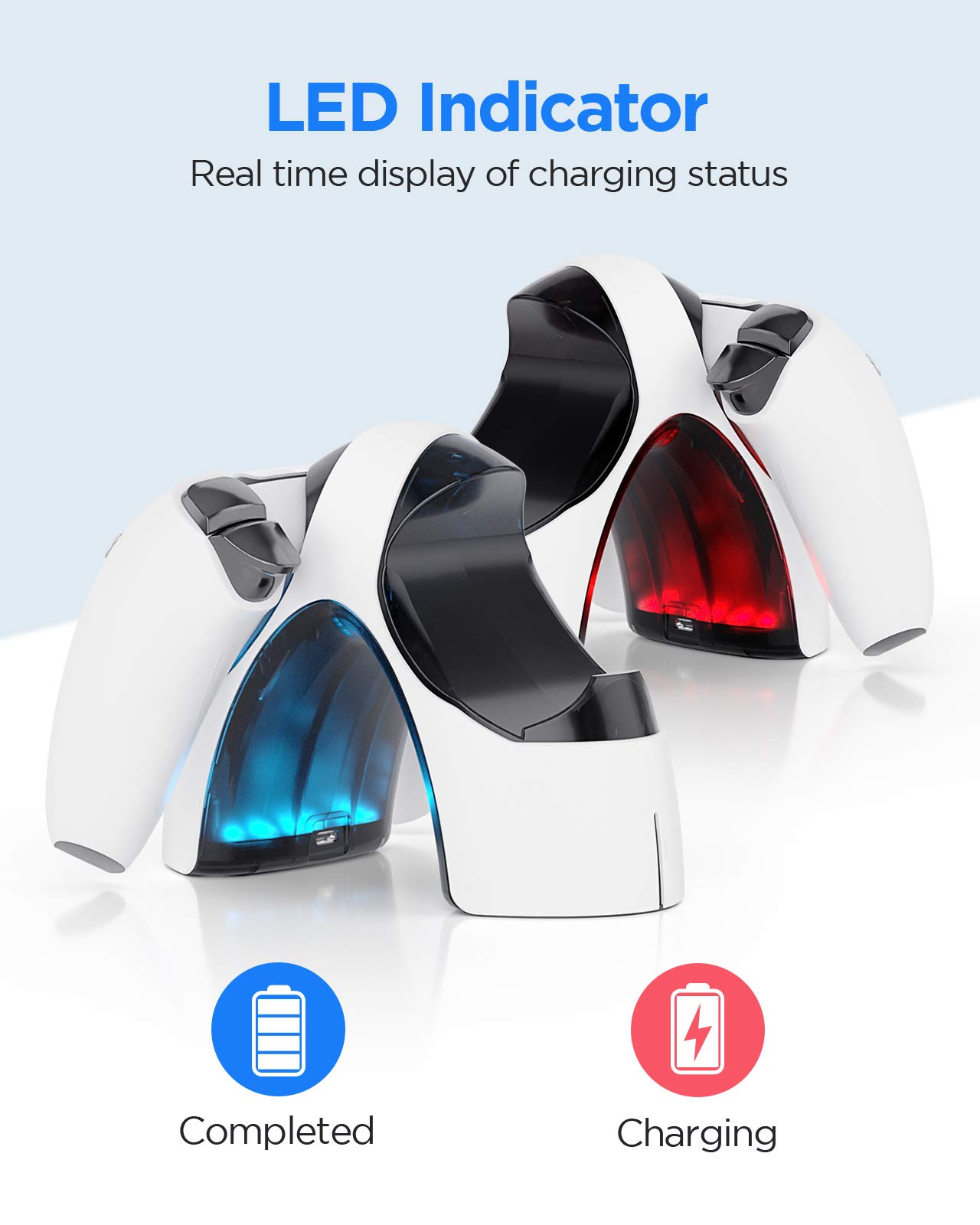 binbok P5 Controller Charger Station, Charging Station Dock, P5 Charger with LED Indicators, Fast Charging, Safety Chip