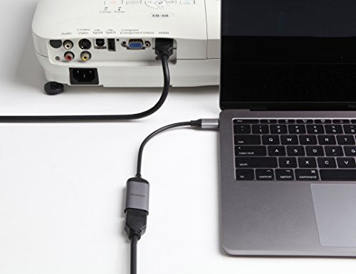 DODOWIN USB C to HDMI Adapter, USB C to HDMI Cable 4K 60Hz, USB Type-C (Thunderbolt 3) to HDMI Adapter Compatible 2018-2019 MacBook Air/Pro 2017 2016 (Silver)