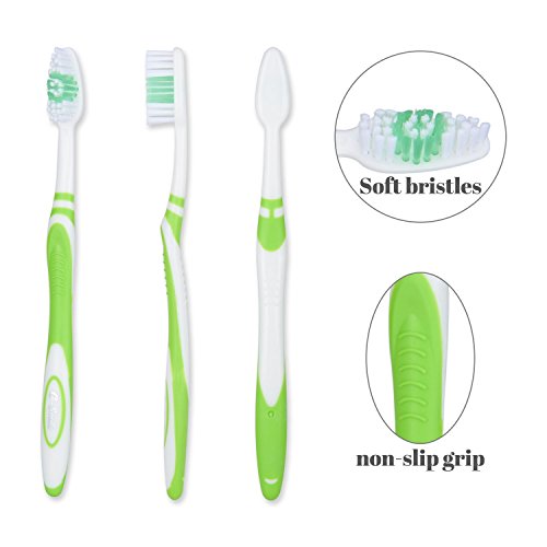 G-Smile 144 Individually Wrapped Disposable Toothbrushes, Regular Size Head, Soft Bristle, Color Vary, Convenient & Affordable (Soft)