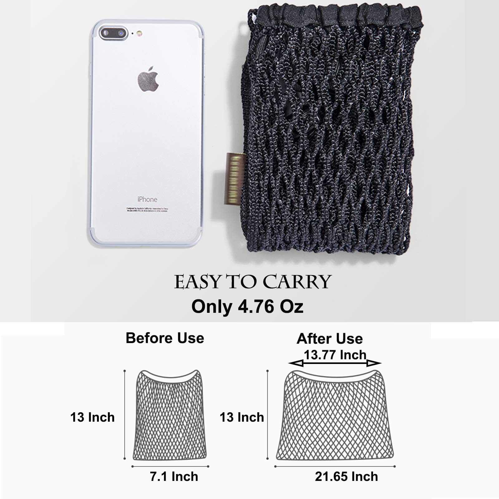 Universal Baby Stroller Organizer Polyester Net Mesh Storage Bag with Extra Large Storage Space, Non-Slip and Adjustable Stroller Accessories for Carrying Diaper Toys and Snacks (Black)